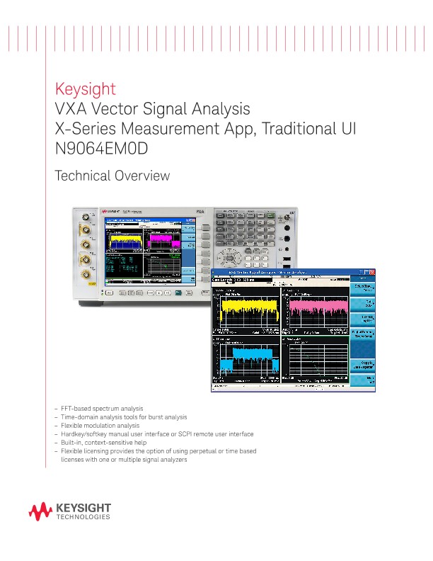 VXA Vector Signal Analysis X-Series Measurement App, Traditional UI N9064EM0D PDF Asset Page ...